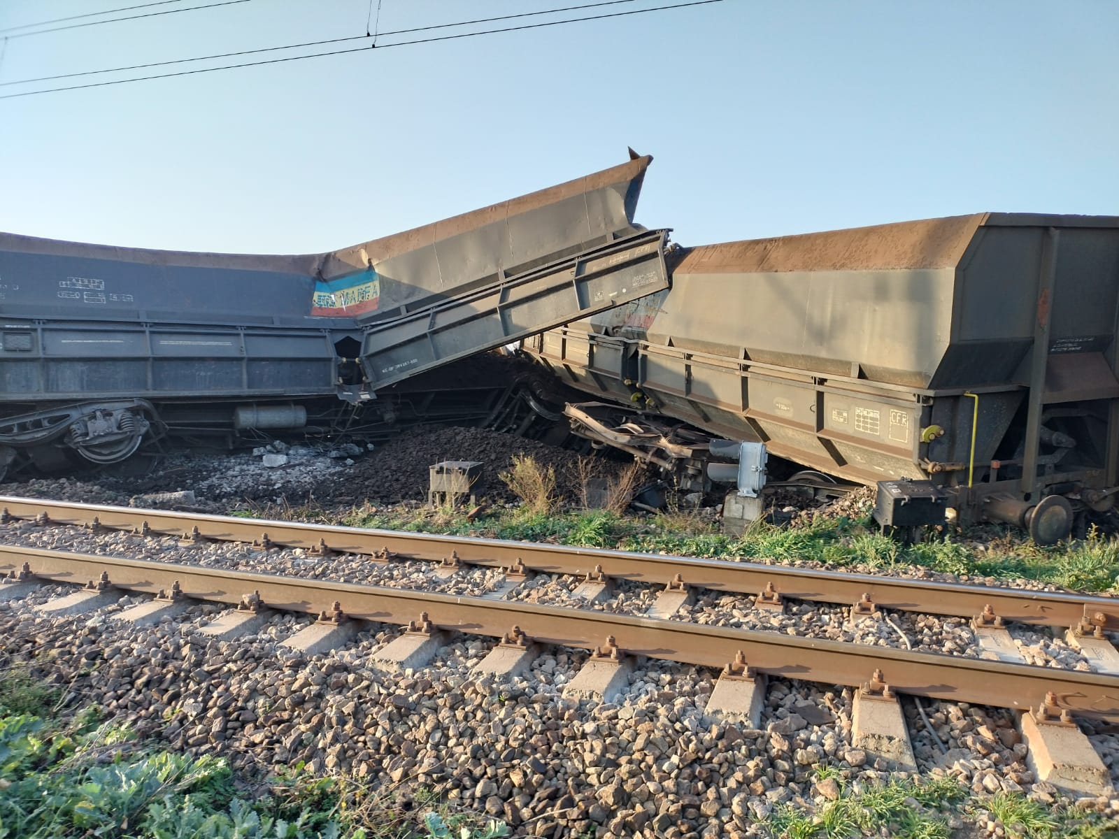 Tren de marfă deraiat lângă Filiași. Circulația mai multor trenuri de ...