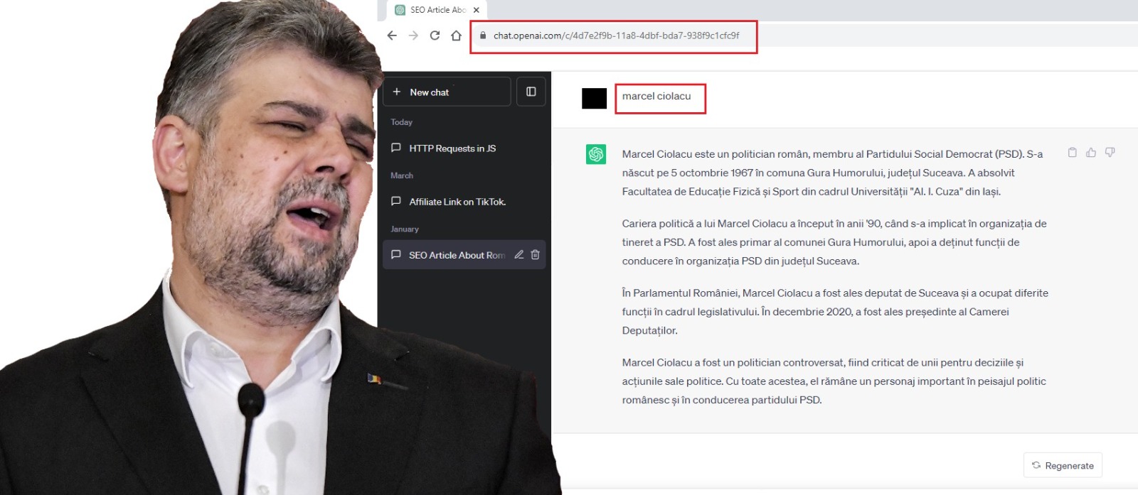 ChaGPT îi mistifică CV-ul lui Marcel Ciolacu