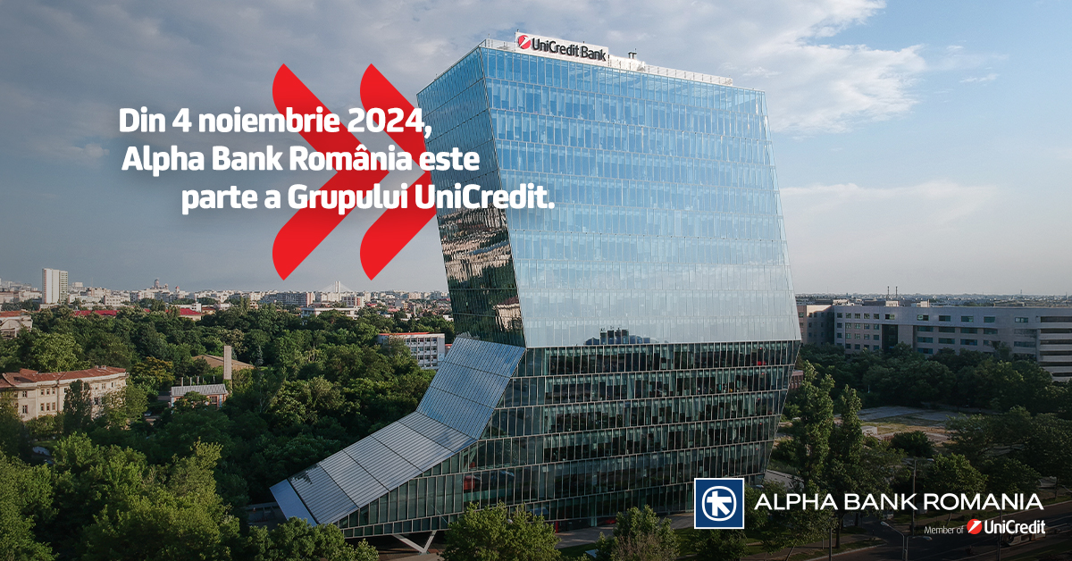 Alpha Bank România va fuziona cu UniCredit Bank România