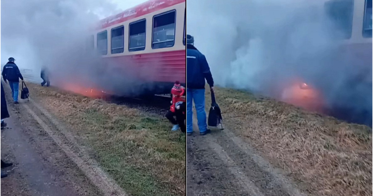 Călătorie de coșmar, un tren a luat foc în mers în vestul țării. Pasagerii au sărit din vagoane ...