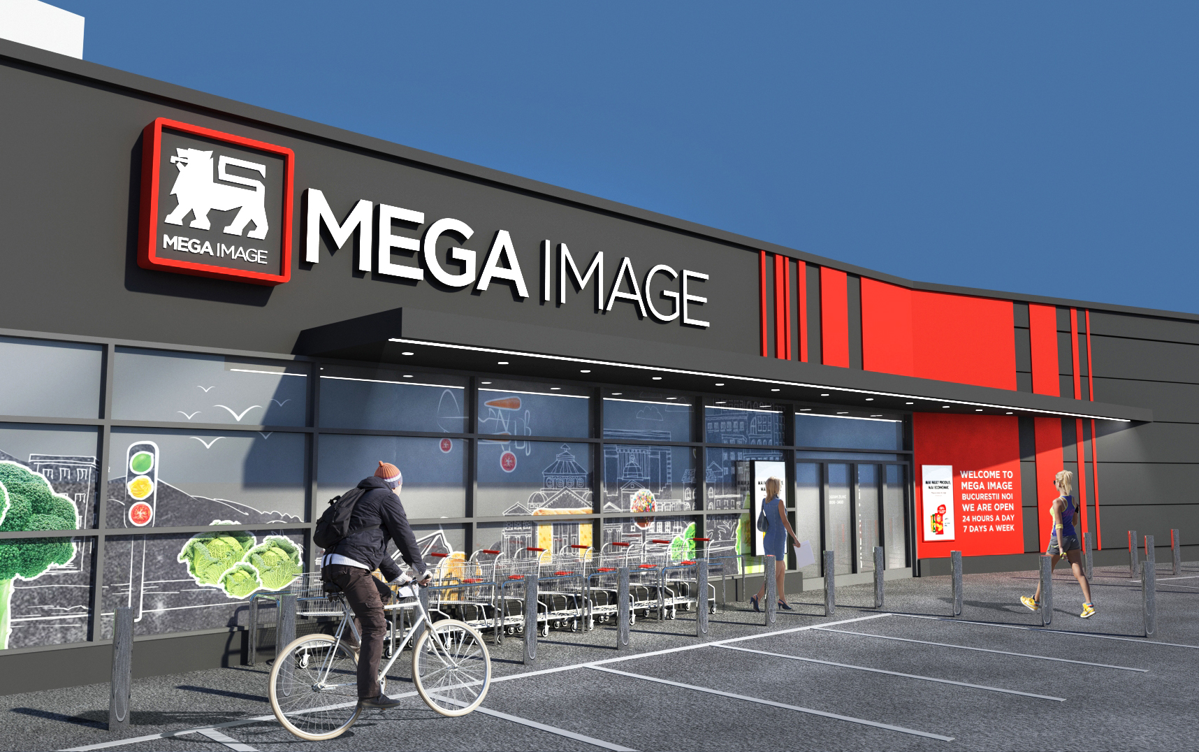 Zeci de magazine Mega Image și Profi scoase la vânzare