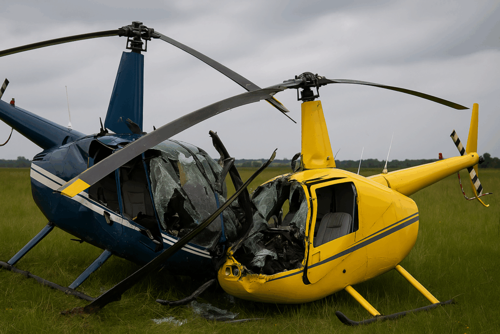 Cinci morți după ce s-au ciocnit două elicoptere