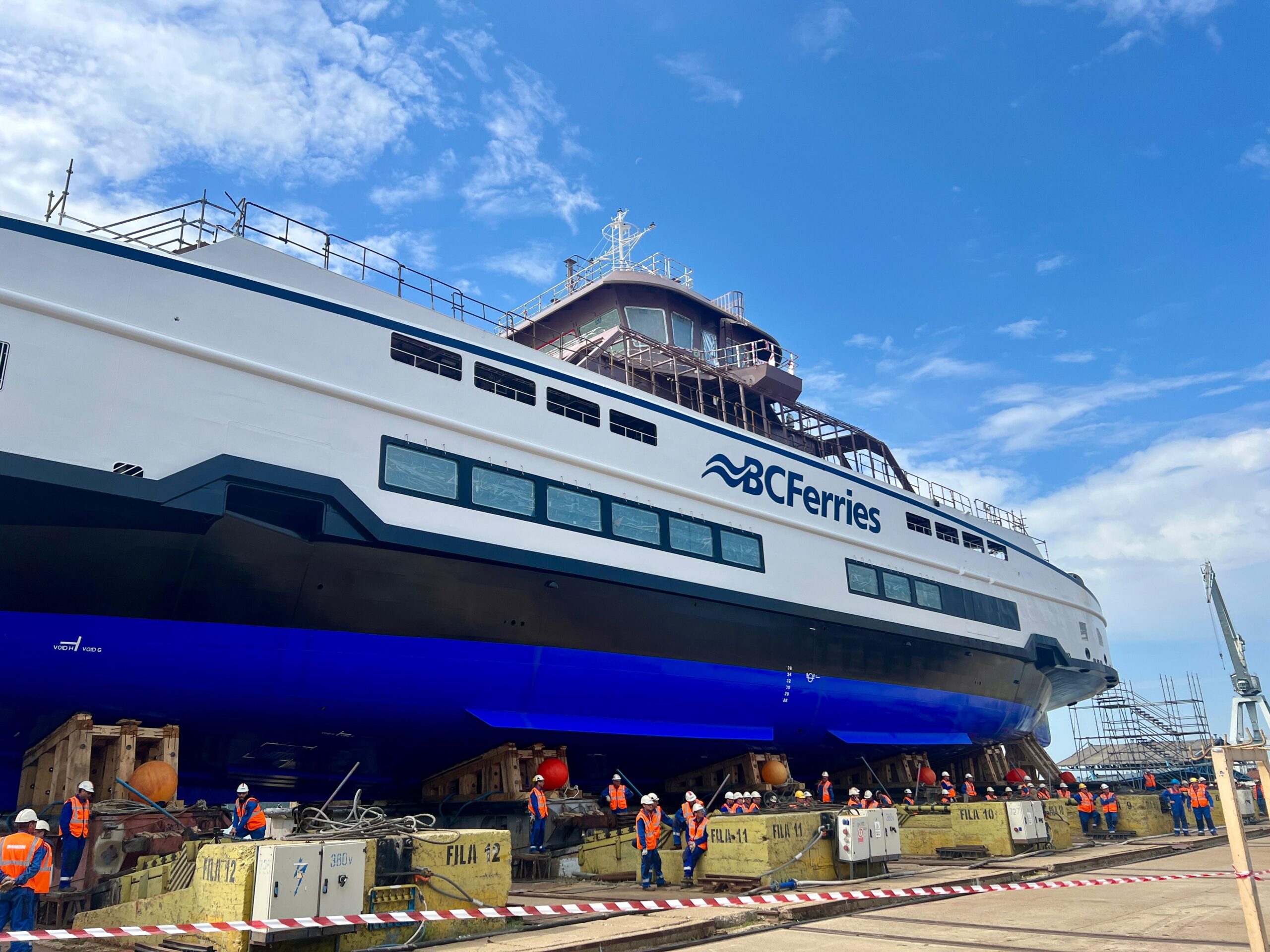 La „Damen” Galați a fost lansat la apă primul feribot „full - electric”